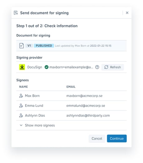How do I connect my personal DocuSign account with Precisely?